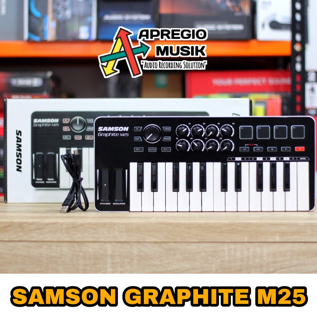 Jual samson graphite m25 m 25 USB midi controller with pad | Shopee ...