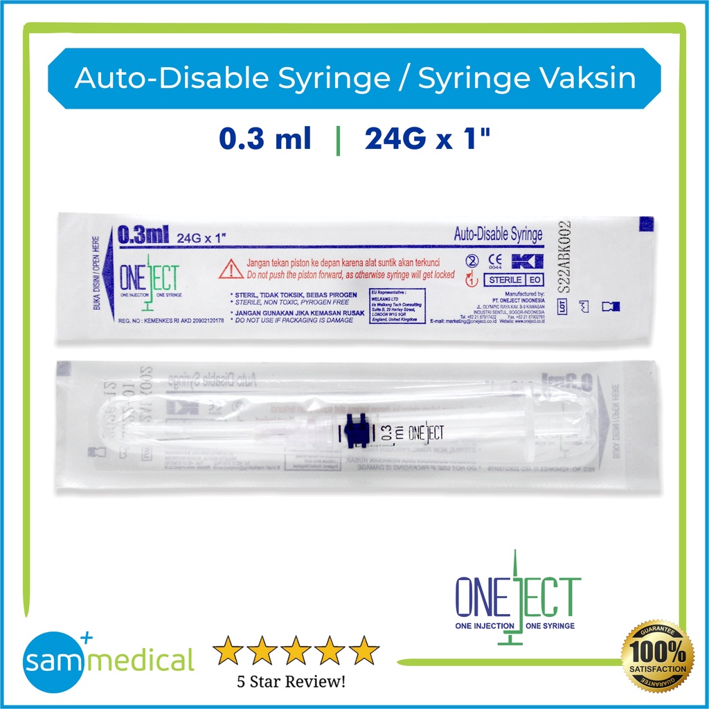 Jual One ject Syringe 0.3ml @10pcs | Shopee Indonesia