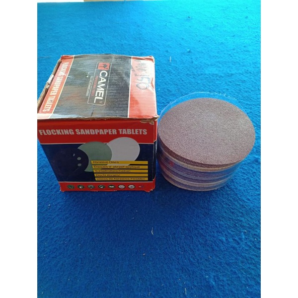 Jual Amplas Bulat Velcro 4 inch Amplas Tempel Gerinda 1 KOTAK isi ...