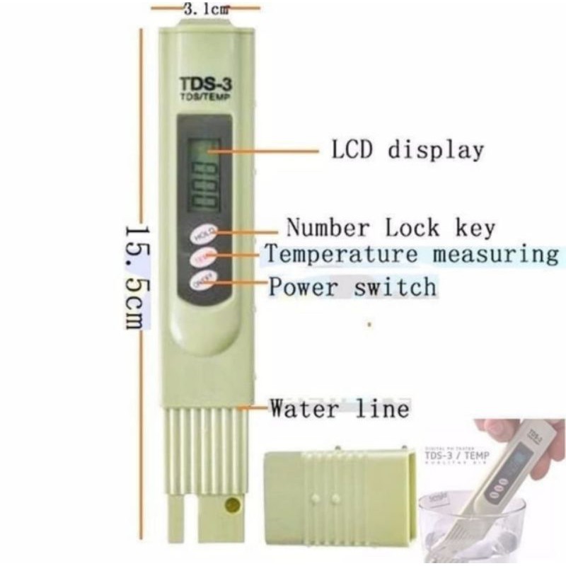 Jual TDS Meter TDS-3 PPM Meter Alat Pengukur PPM Nutrisi Hidroponik dan ...