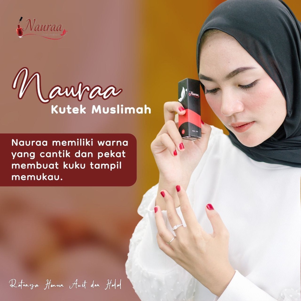 Jual KUTEK NAURAA / KUTEK SAH WUDHU / NAURAA / NAURA / Henna Kutek Kuku Halal / Kutek Muslimah ...