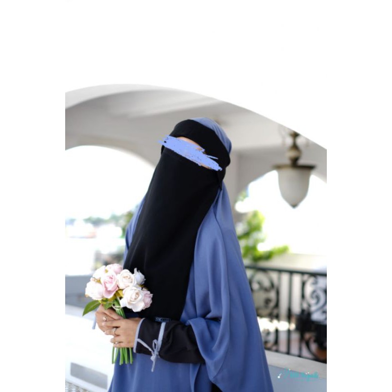 Jual Niqab bandana cadar hitam jetblack murah poni | Shopee Indonesia