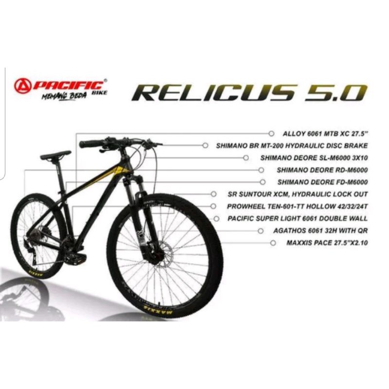 Jual Sepeda MTB Pacific Relicus 5.00 27.5 Inch | Shopee Indonesia