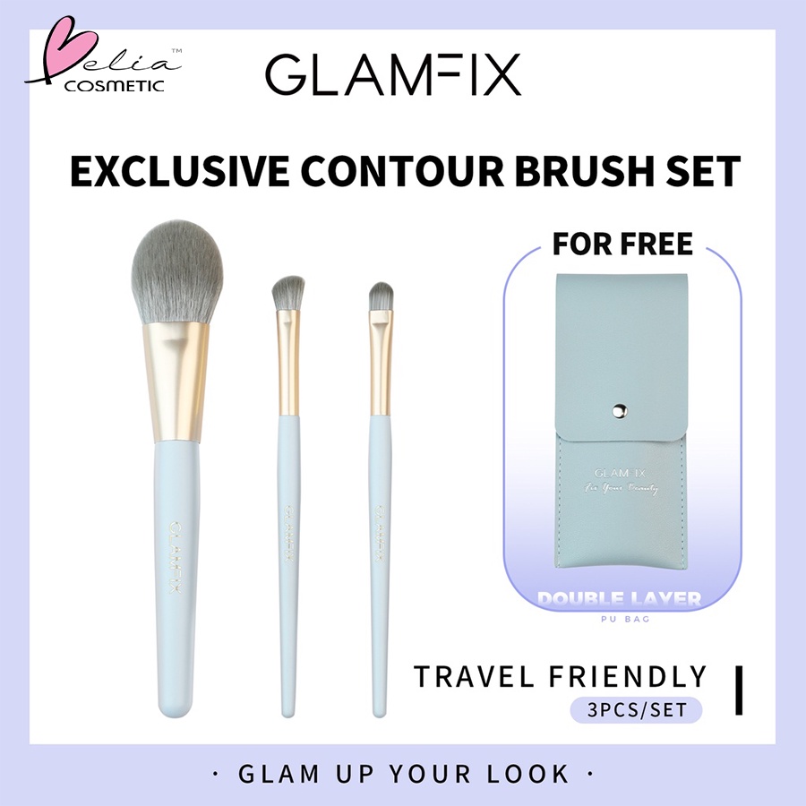 Jual BELIA GLAMFIX Pro Limited Brush Set 5pcs | Exclusive Face Brush ...