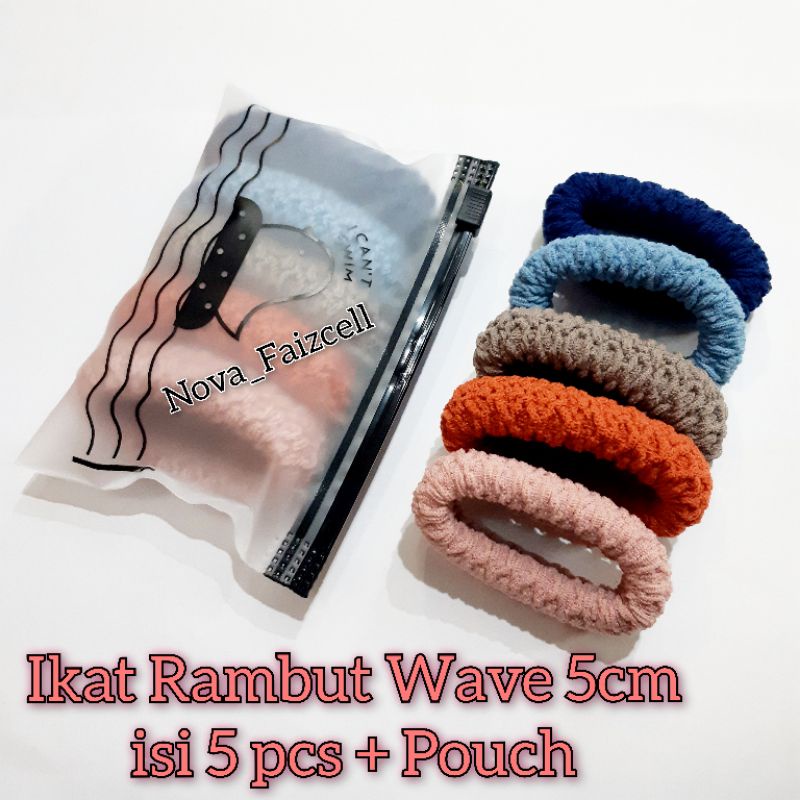 Jual 5 Pcs + Pouch Ikat Rambut Besar Donut Pelangi Premium Remaja dan ...