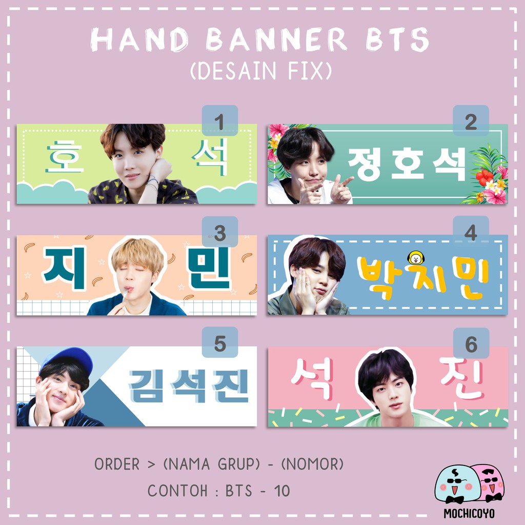 Jual HANDBANNER KPOP BTS MEMBER GRUP (MIN ORDER 2 PCS) | Shopee Indonesia