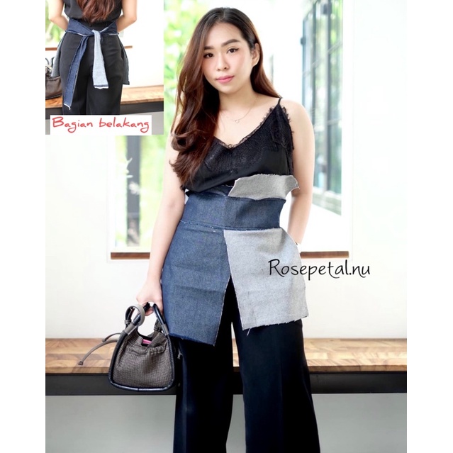 Jual obi belt jeans Rumi / obi belt jeans rumi 2 tone / ikat pinggang obi jeans | Shopee Indonesia