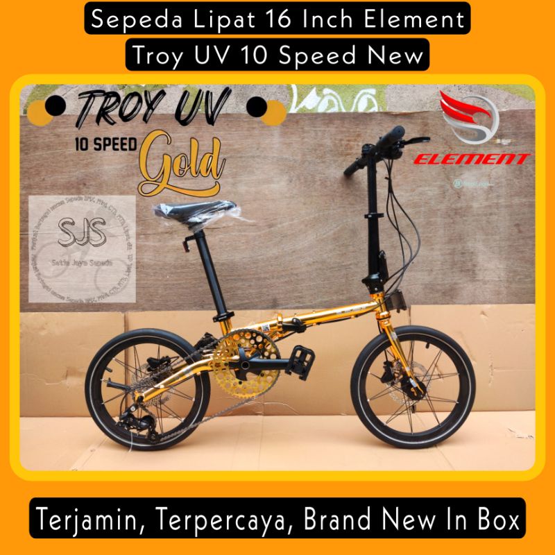 Jual Sepeda Lipat / Folding Bike 16 Inch ELEMENT TROY UV 10 Speed ...