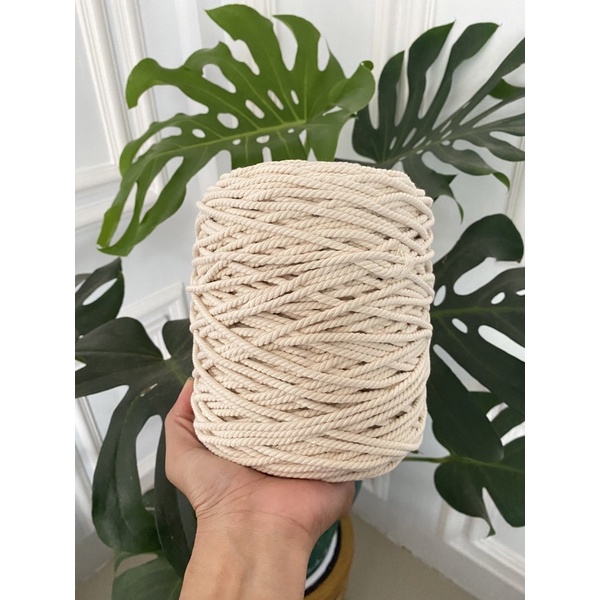 Jual tali macrame || tali katun warna beige size 4mm | Shopee Indonesia