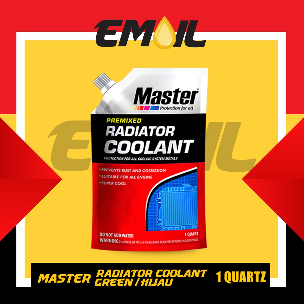Jual Air Radiator Coolant Master Warna Hijau 1 Quartz / 946 ml | Shopee ...