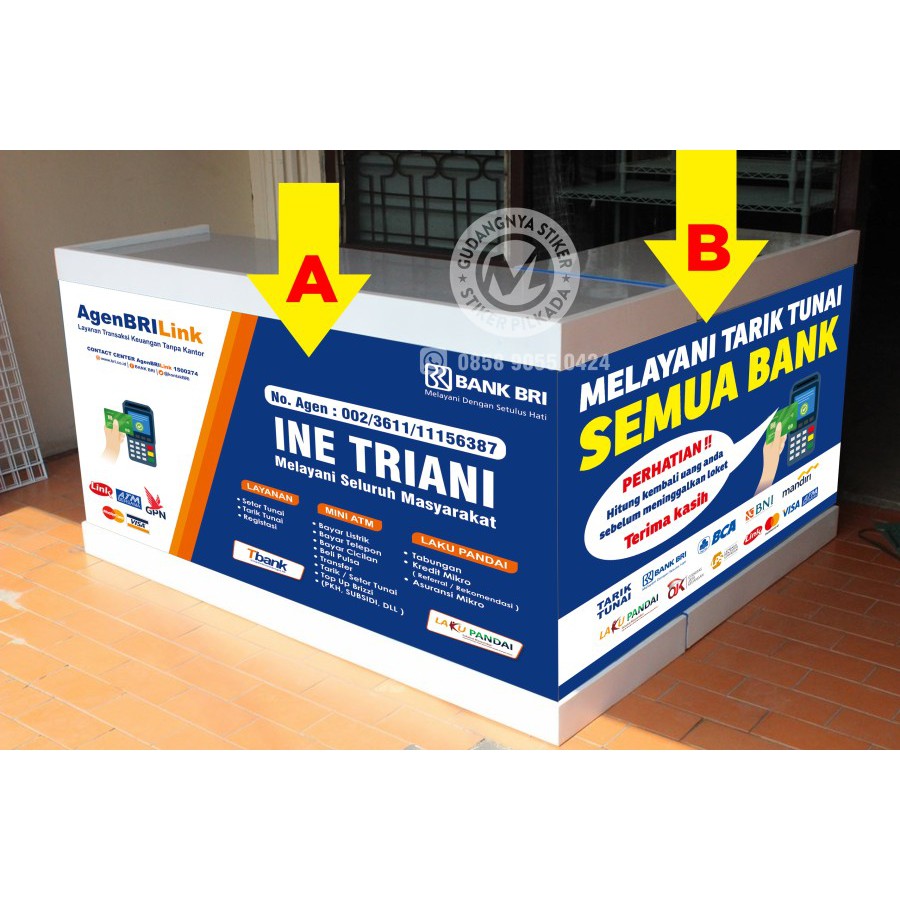 Jual STIKER VINYL MEJA KASIR BRILINK MODEL 3 (CUSTOM NAMA AGEN TULIS DI ...