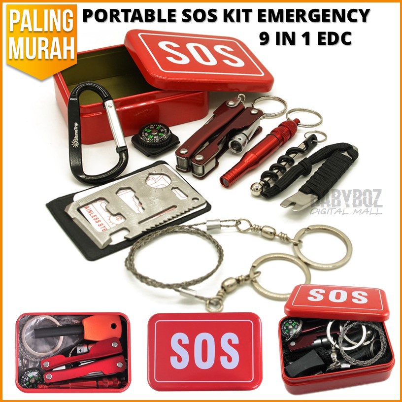 Jual Portable SOS Tool Kit Earthquake Emergency Outdoor Survival JT0221 ...