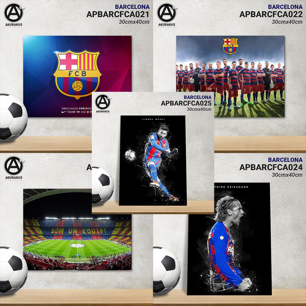 Jual WALL DECOR HIASAN DINDING POSTER KAYU BARCELONA FC BARCA ...