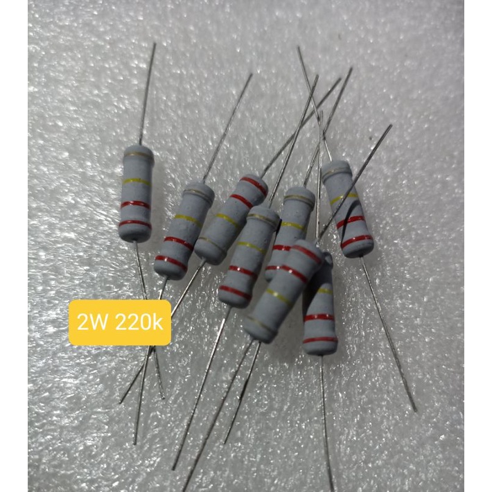 Jual 10BUAH RESISTOR 220K OHM 2 WATT RESISTOR 2WATT 220K OHM 220 K OHM | Shopee Indonesia