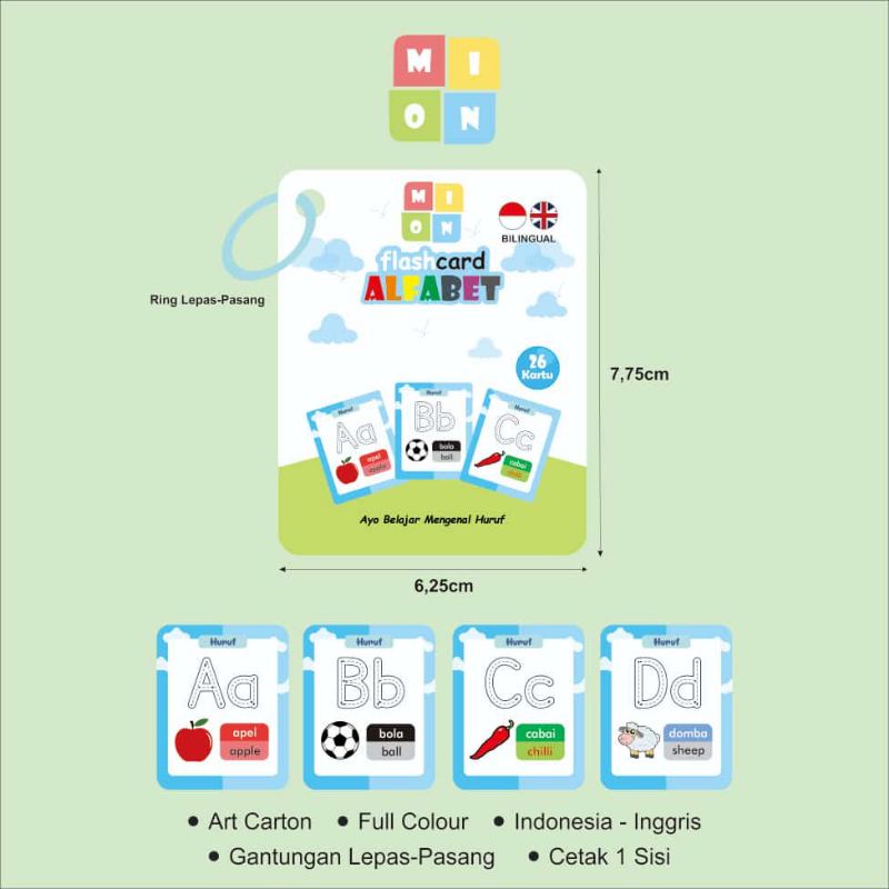 Jual Flash Card Flashcard Mion Alfabet Huruf Angka Hijaiyah Terbaru ...