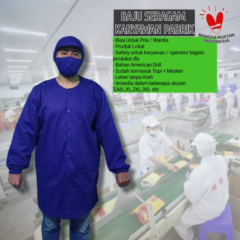 Jual Baju Seragam Karyawan Produksi Pabrik Makanan / Udang / Mie ...