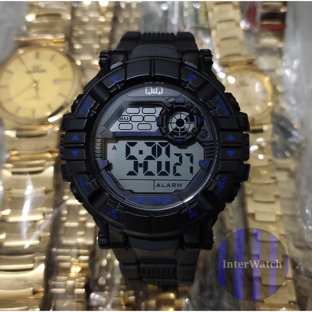 Jual JAM TANGAN- QQ M148 hitam layar putih -JAM Q&Q M148 original-Water ...