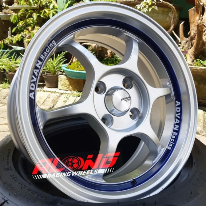 Jual VELG Repl. ADVAN RG R15 Silver Blue Line | Shopee Indonesia