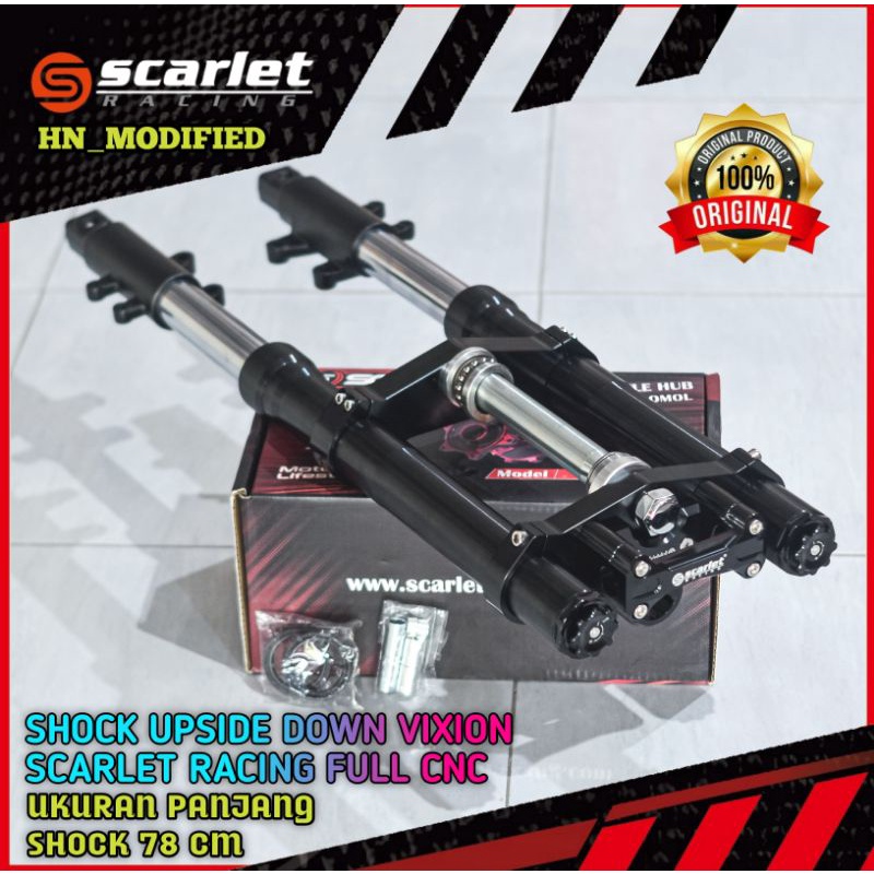 Jual SHOCK DEPAN UPSIDE DOWN USD SCARLET RACING FULL CNC VIXION BYSON XABRE R15 TIGER MEGAPRO ...