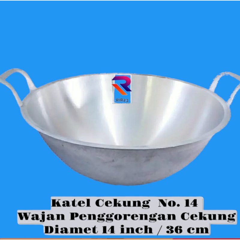 Jual Promo Katel Kuali Wajan penggorengan Cekung No.14 no 12 No 10 dan ...