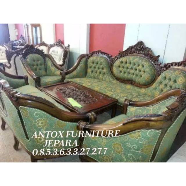 Jual Kursi tamu sofa ukir monaco Ganesha royal mebel Jepara | Shopee ...