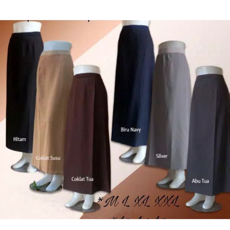 Jual Rok span scuba rok span polos panjang jumbo | Shopee Indonesia