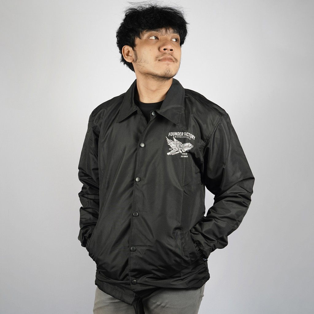 Jual Founder Factory - Spark Coach Jacket - Black | Shopee Indonesia