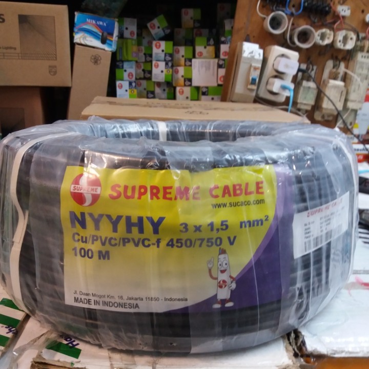 Jual KABEL SUPREME NYMHY 3X1.5 serabut hitam (Meteran / Potongan) | Shopee Indonesia