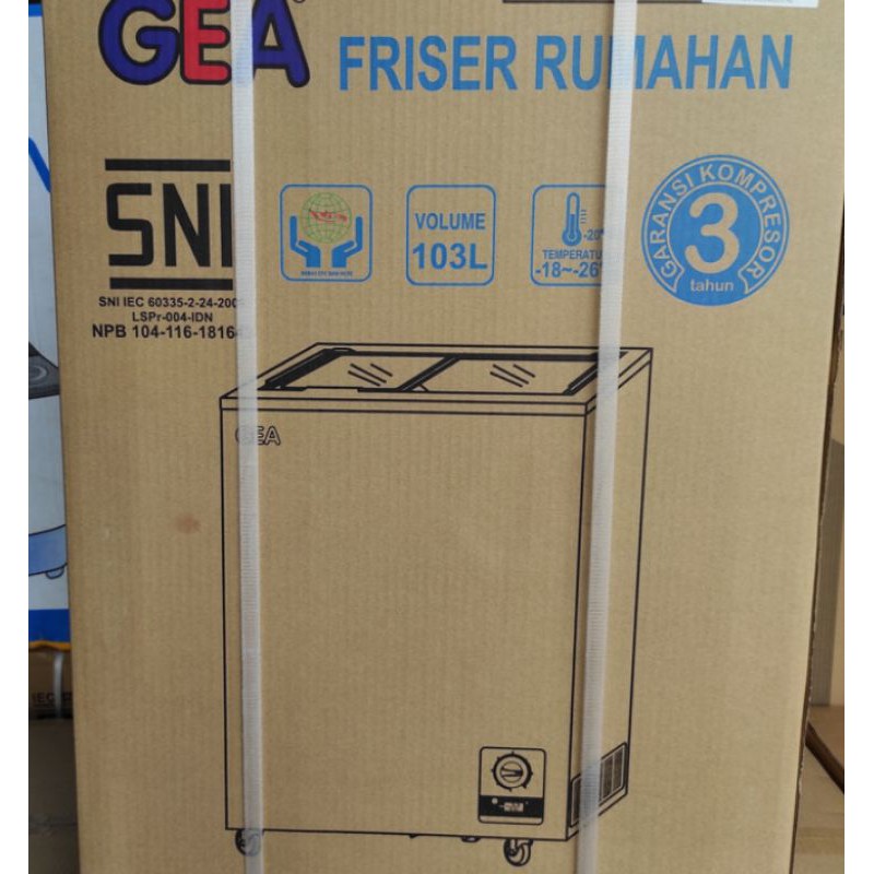 Jual GEA SLEDNG FLAT GLASS FREZER SD 103 LITER | Shopee Indonesia