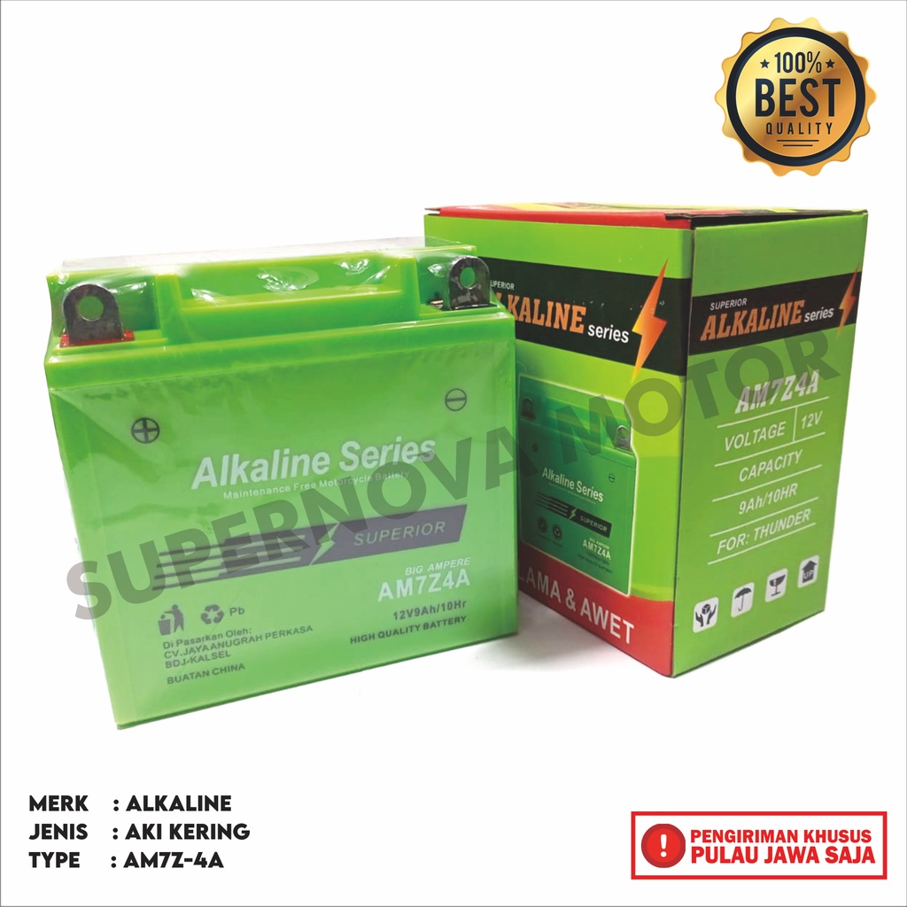 Jual AKI MOTOR AKI KERING SUZUKI THUNDER 125 AM7Z4A 12V 9AH 10 HR AKI ...