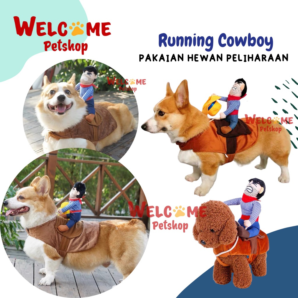 Jual Running Cowboy Pakaian Baju Kostum Anjing Kucing Koboi Lucu ...