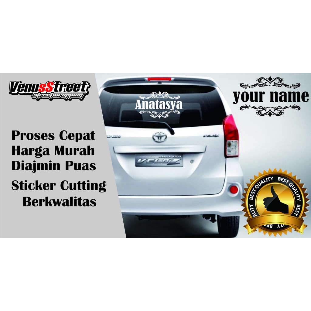 Jual Stiker kaca mobil stiker body mobil custom nama mobil cutting ...