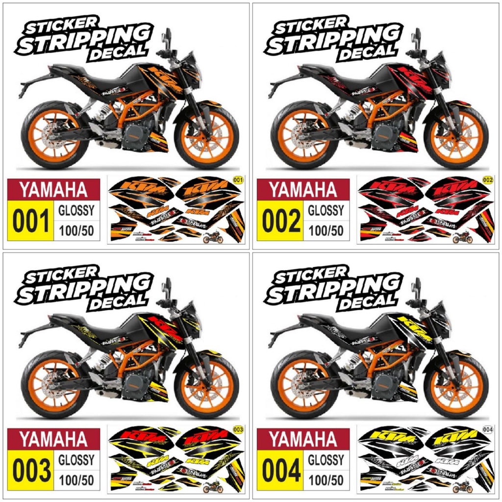 Jual Sticker Striping Decal KTM DUKE 250 TH 2016 Variasi ARS01 GLOSSY ...