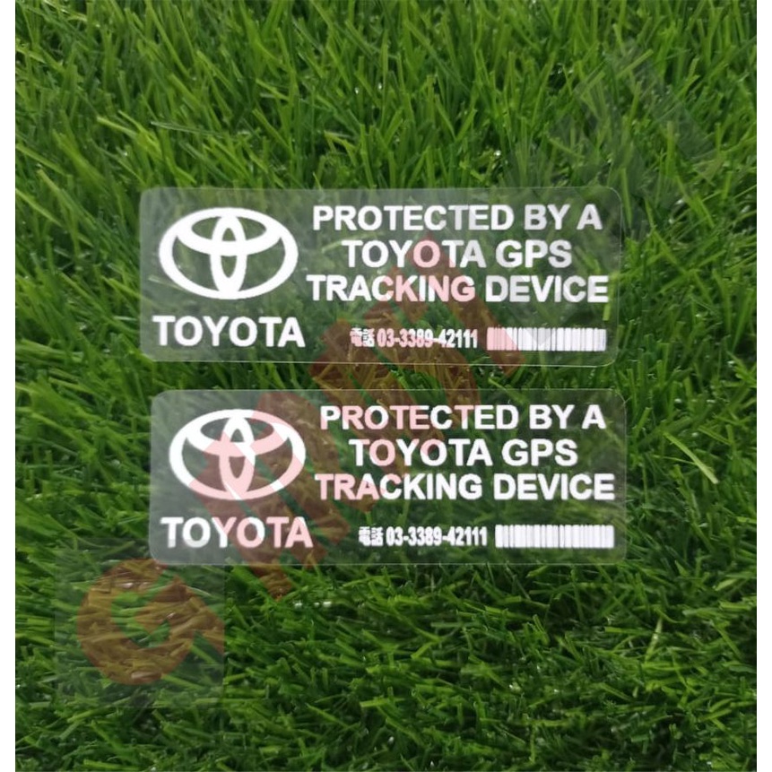 Jual STICKER TOYOTA GPS PROTECTED BY A TRACKING 1 SET TEMPEL DALAM KACA ...