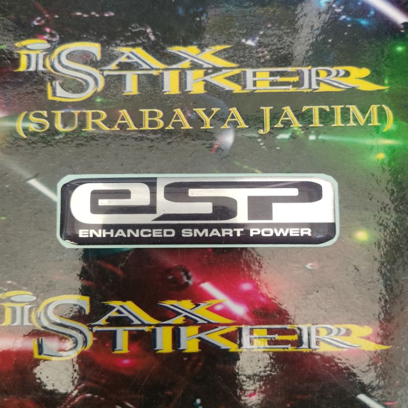 Jual stiker timbul ESP ENHANCED SMART POWER hitam silver | Shopee Indonesia