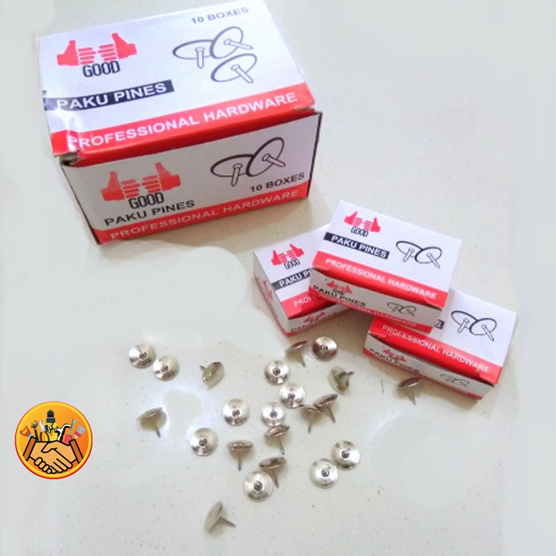 Jual Paku payung kotak besar paku pines thumb tacks isi 10 kotak kecil ...
