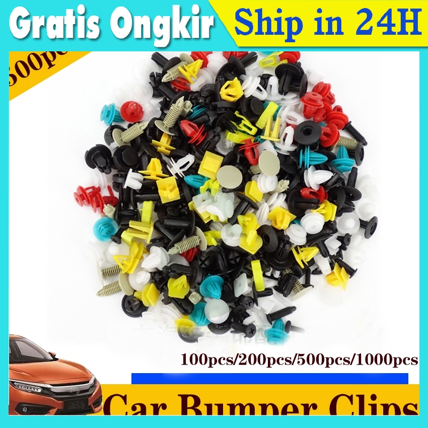 Jual 500Pcs Baut Rivet Mobil Universal Kancing Clip Doortrim Bumper ...