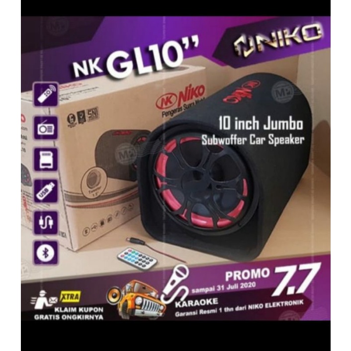 Jual speaker subwoofer niko 10 inch bluetooth | Shopee Indonesia