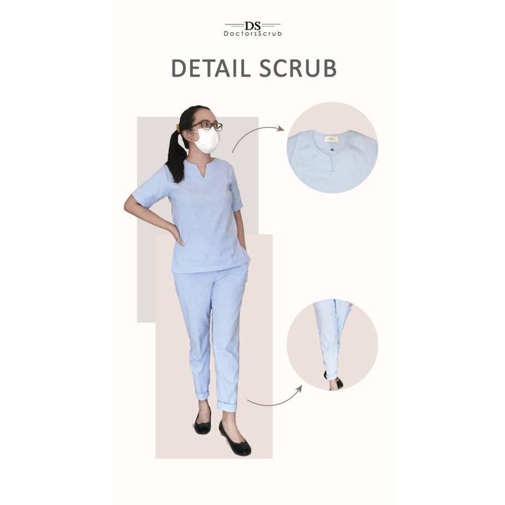 Jual DOCTORS SCRUB - SCRUB OXY BIRU MUDA (SLIM FIT) | Shopee Indonesia