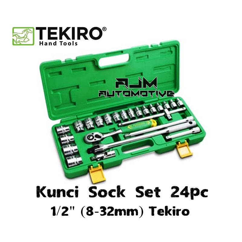 Jual Kunci Sock Set 24pc 1/2" 6PT 8-32mm Tekiro PVC Soket Shock Sok Set ...