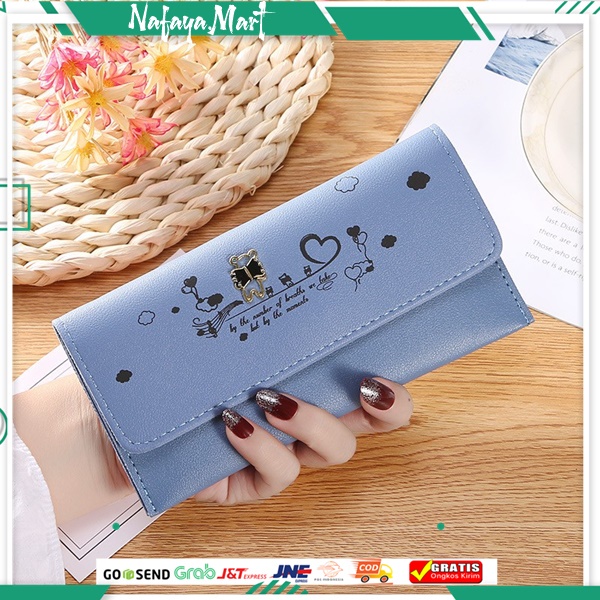Jual Dompet Wanita Panjang Bear Pita / Dompet Wanita Panjang Fashion Korea Import | Shopee Indonesia