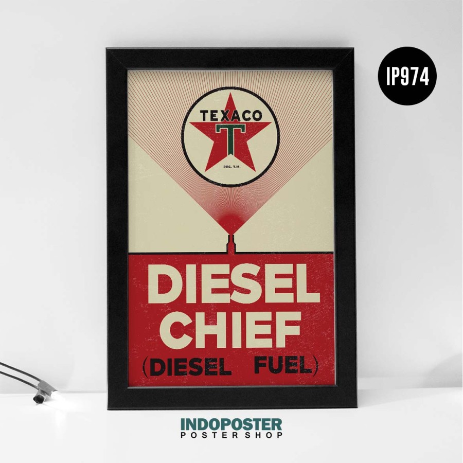 Jual Poster Texaco Diesel Chief Sign Vintage Retro Chevron | Shopee ...