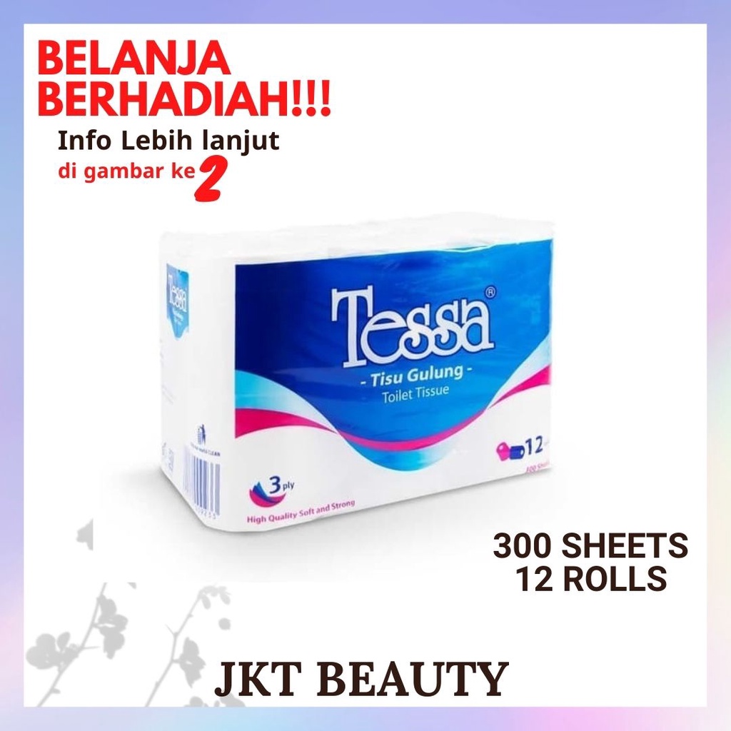 Jual TESSA TOILET TISSUE (300 sheets x 12 Rolls) dan (300 sheets x 8 ...