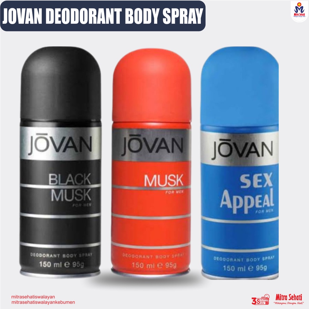 Jual JOVAN DEODORANT BODY SPRAY 150mL / PARFUM JOVAN / MINYAK WANGI ...