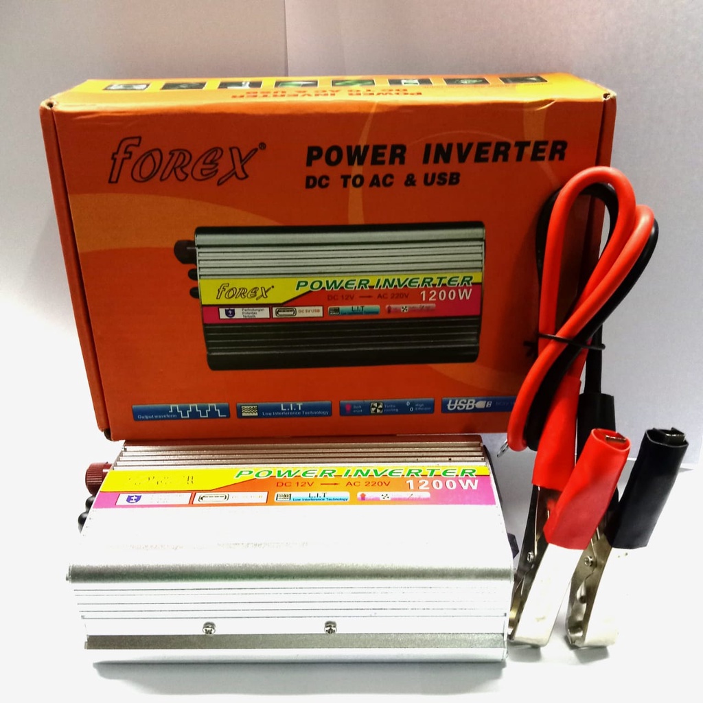 Jual INVERTER 12V DC TO 220V AC 1200 WATT FOREX ALAT PENGUBAH ARUS AKI ...