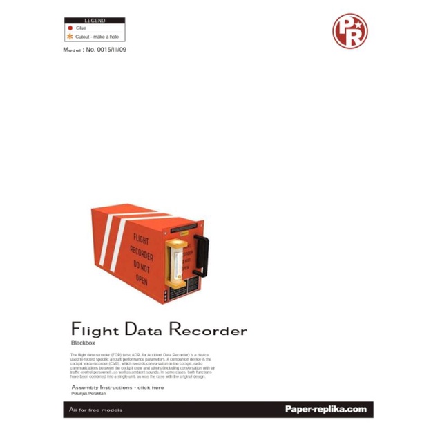 Jual Papercraft Flight Data Recorder (Black Box Pesawat), paper replika ...