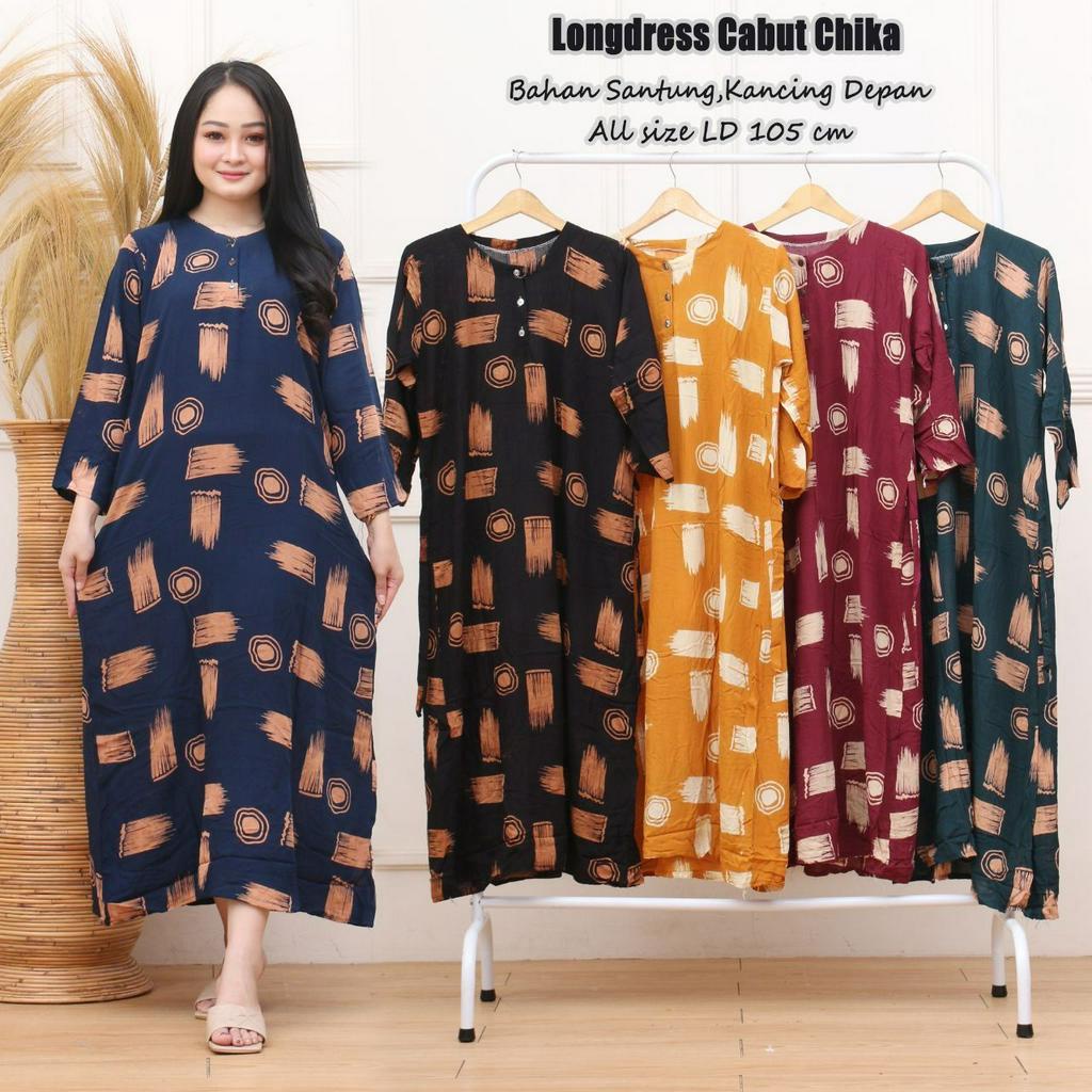 Jual Daster Lukis Panjang Longdress Santung Rayon Kekinian Daster Lengan Panjang Murah Rayon ...