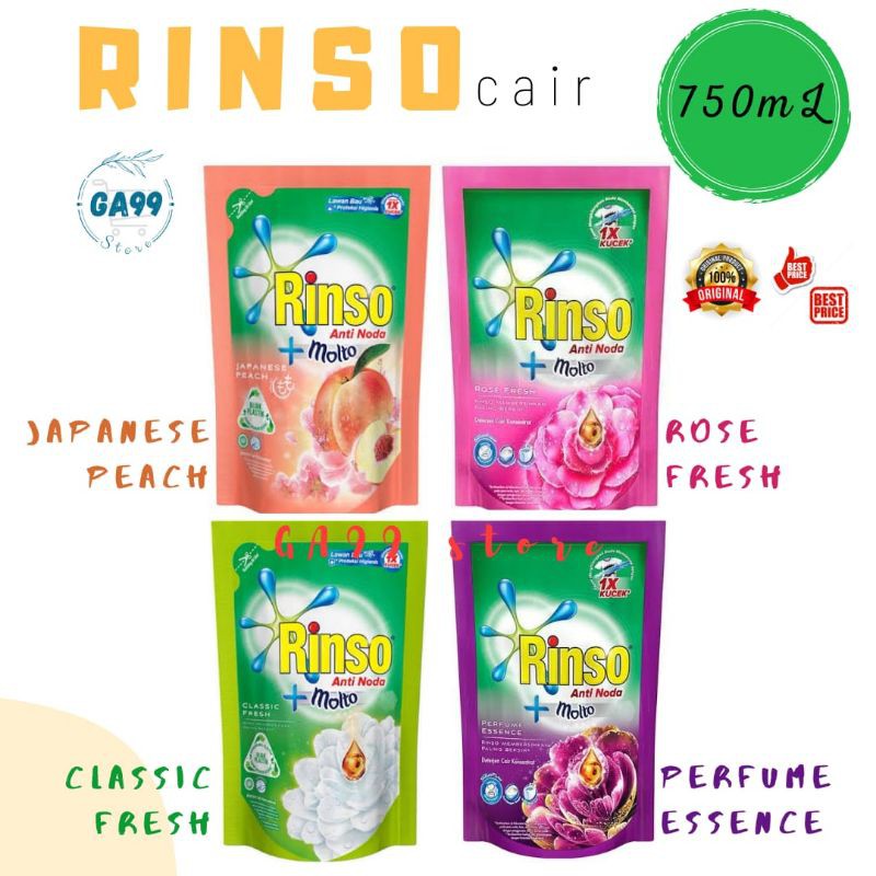 Jual Rinso Molto Deterjen Cair 565 ML All Varian | Shopee Indonesia