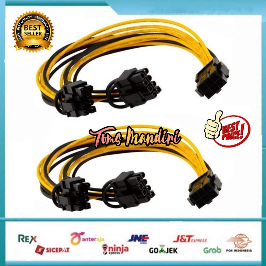Jual Kabel PCI-E PCIE Spliter 8 Pin Female to Dual 8 Pin Male (6+2 ...