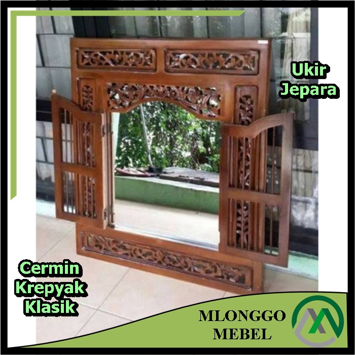 Jual Cermin Krepyak Kayu Jati Model Cermin Dinding Klasik Dengan Ukir ...